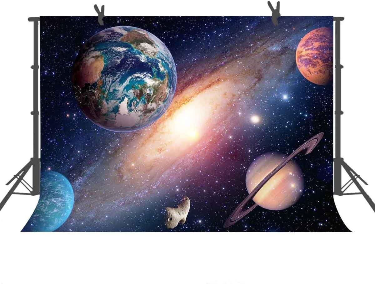 Amazon.com : FUERMOR Galaxy Planets Backdrop 7x5ft Space Party ...