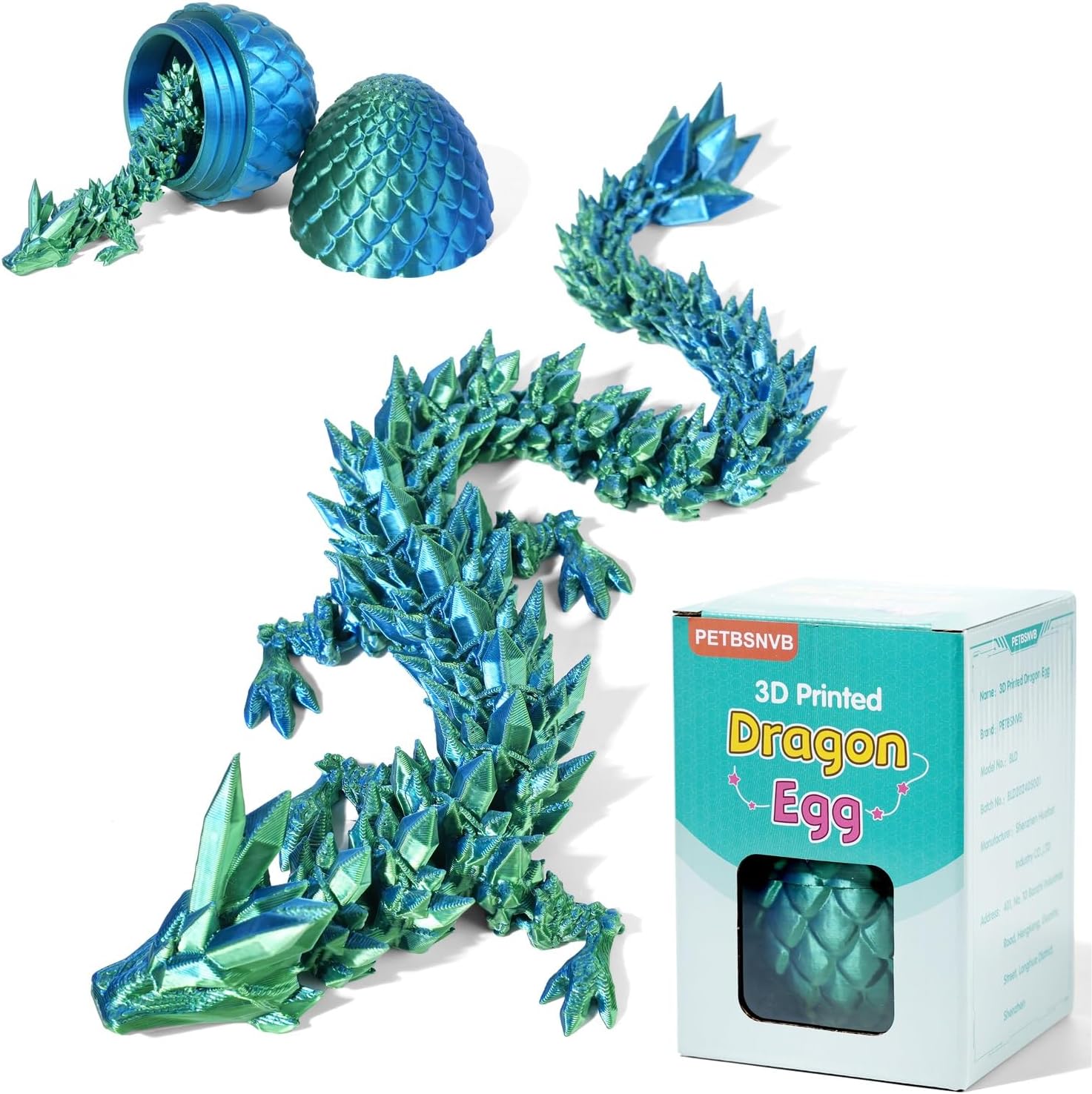 Amazon.com: PETBSNVB 12" 3D Printed Dragon in Easter Eggs, Basket ...