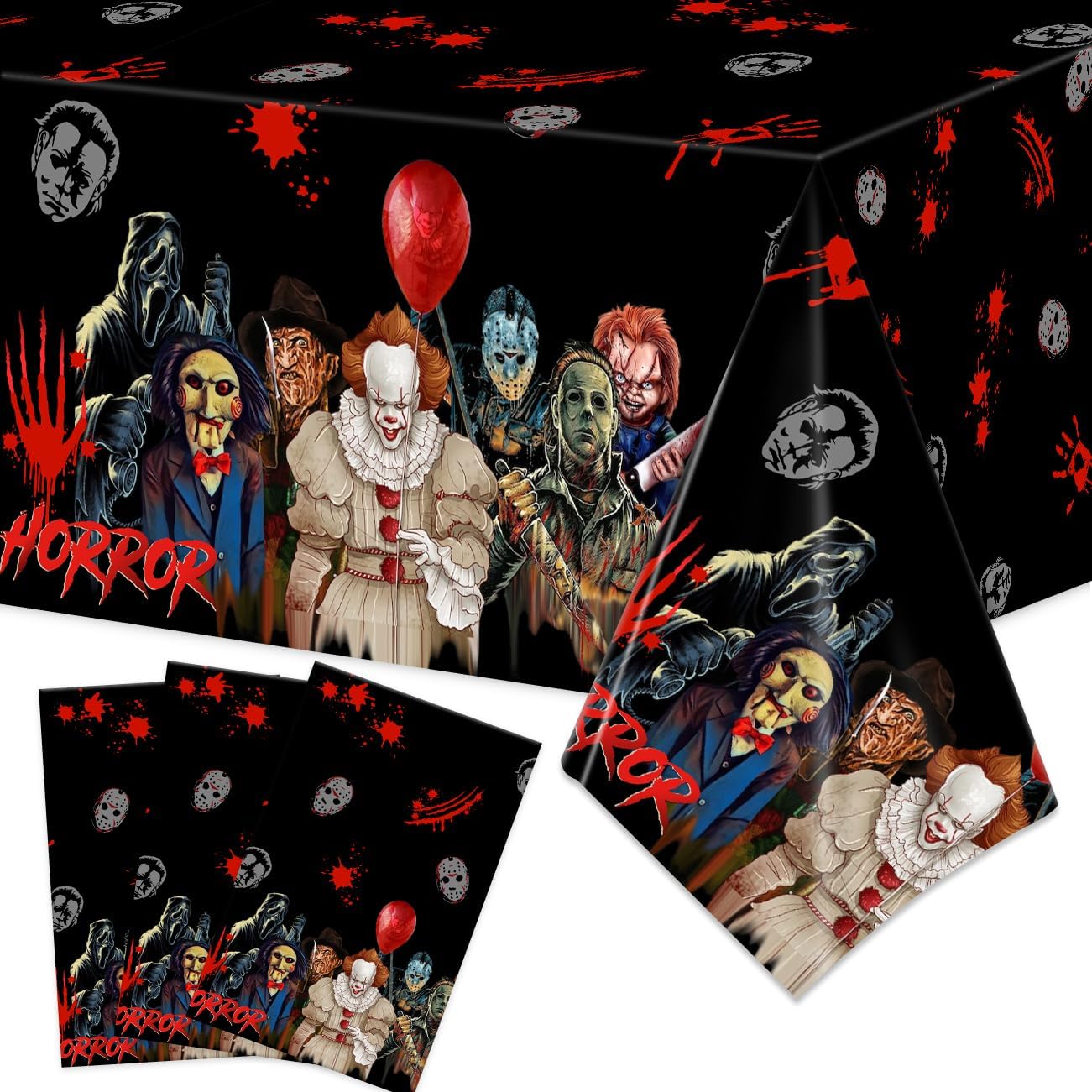 Amazon.com: Titenmaoyi Horror Birthday Party Decorations, 3Pcs ...