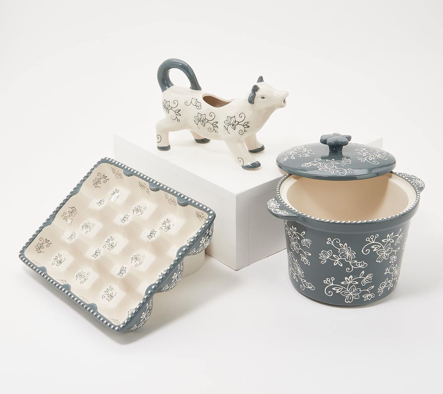 Amazon.com | Temp-tations 3-Piece Dairy Trio Table Accessories: Cow ...