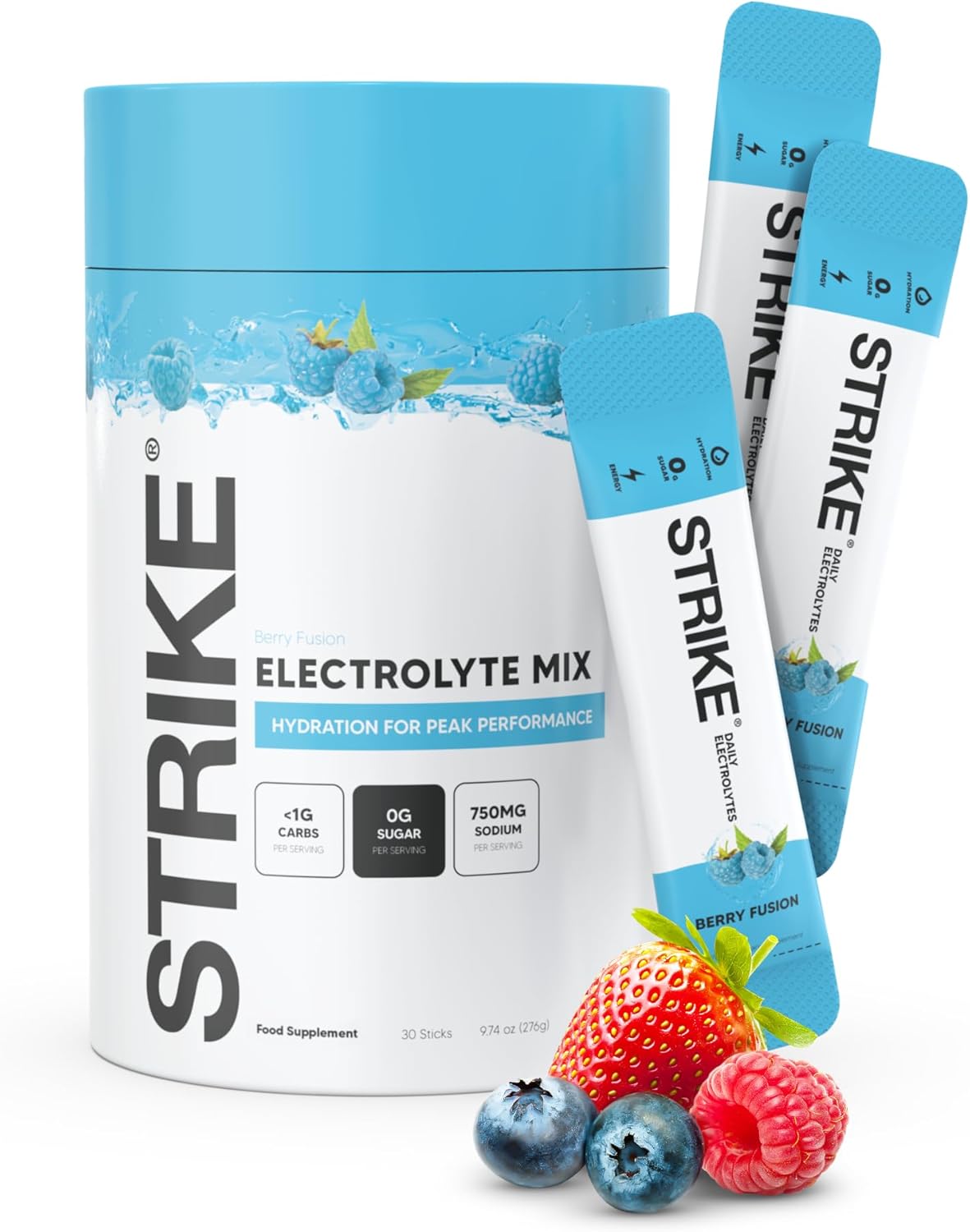 Strike Electrolytes | Zero Sugar Hydration Sachets with Sodium ...