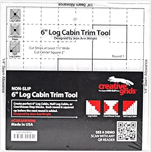Amazon.com: Creative Grids 6in Log Cabin Trim Tool Quilt Ruler - CGRJAWMN6
