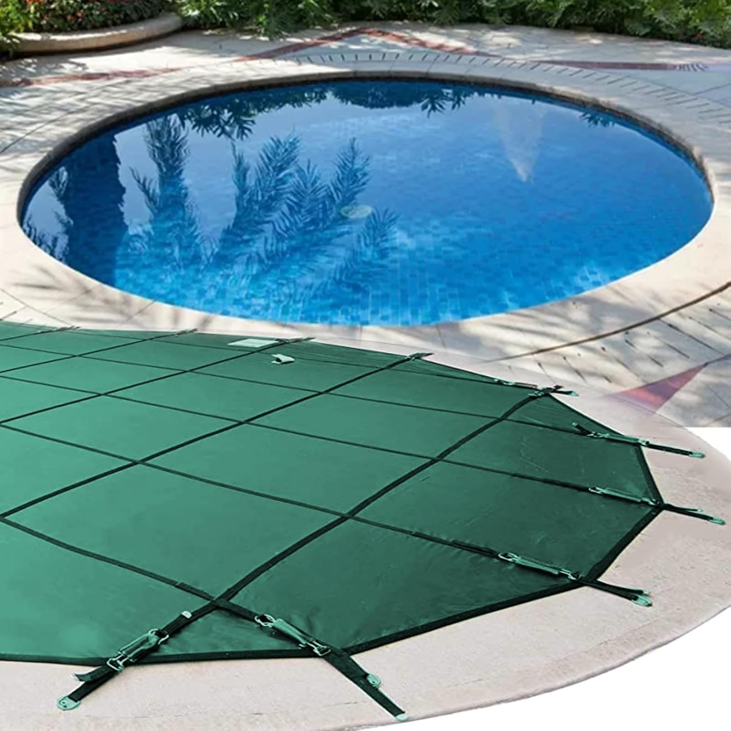 Amazon.com: KGBNYSS Pool Cover Winter Inground Pool Safety Cover, Green ...
