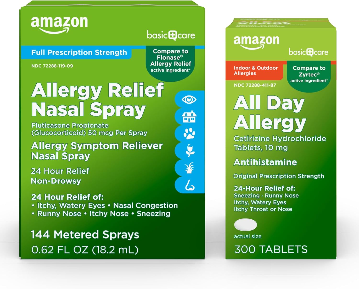 Amazon.com: Amazon Basic Care Allergy Bundle, Allergy Relief Nasal ...