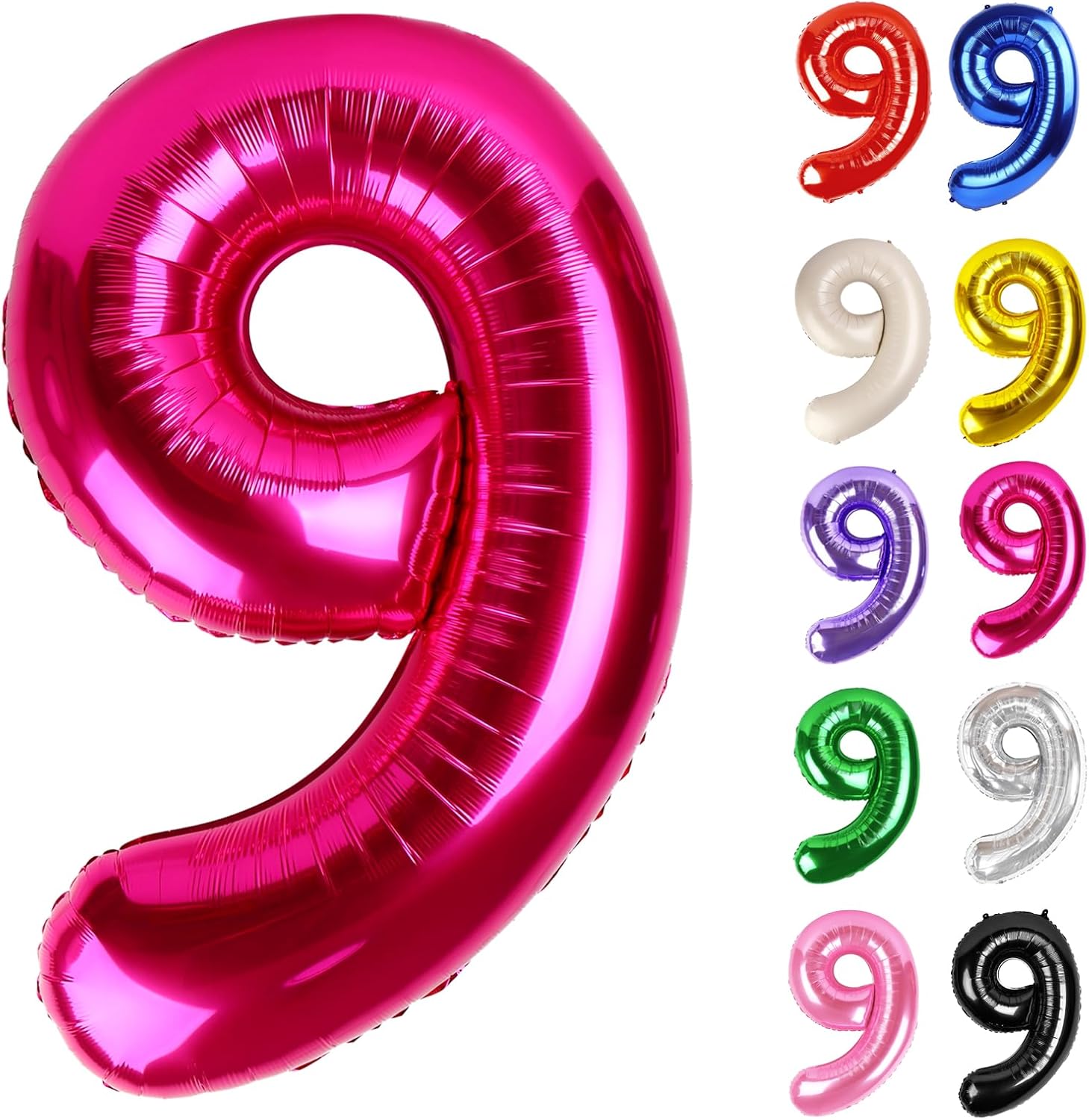 Amazon.com: Hot Pink Number 9 Balloon 40 Inch, 9 Balloon Number, 9th ...