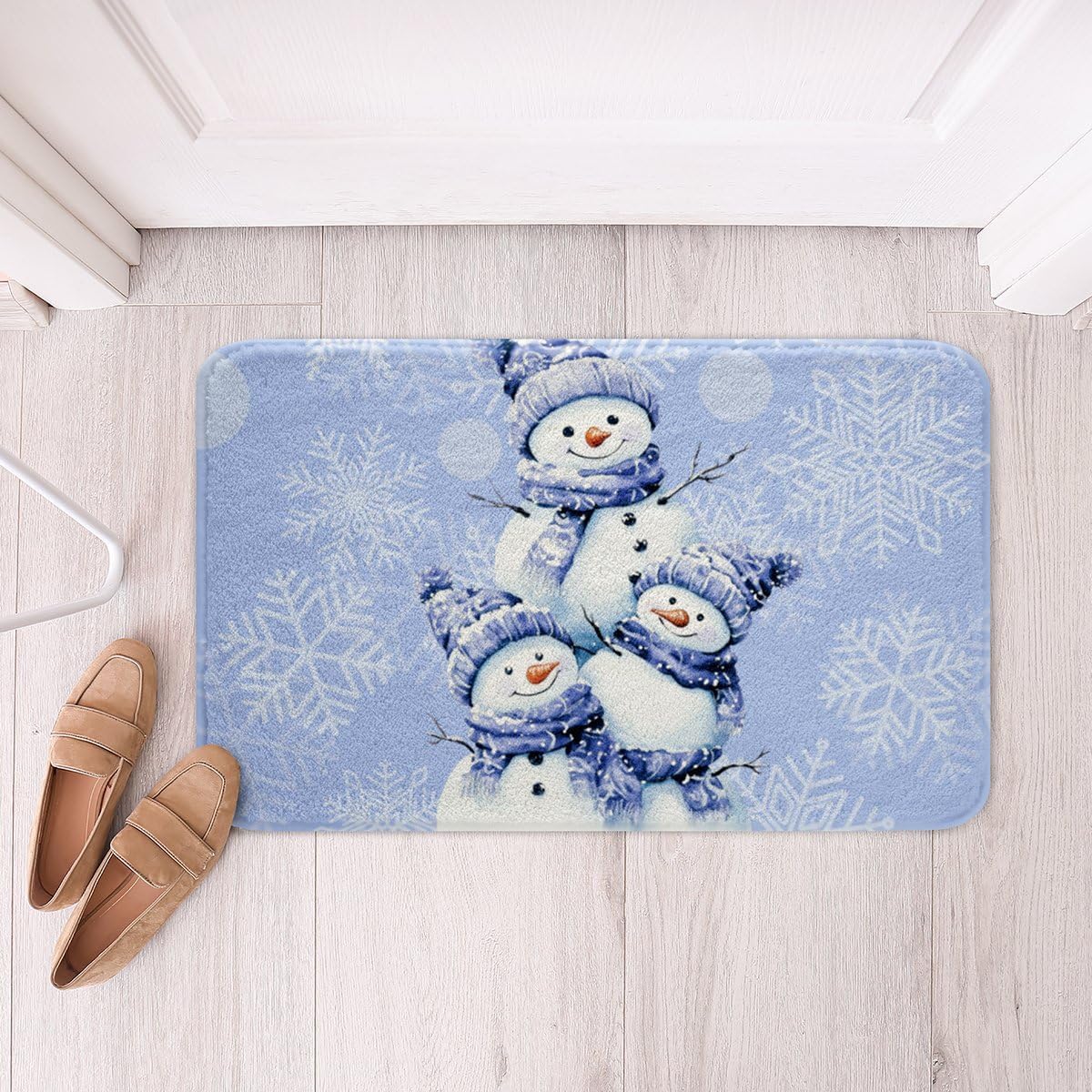 Amazon.com: Erosebridal Blue Snowman Bathroom Rug Set | Snowflake ...
