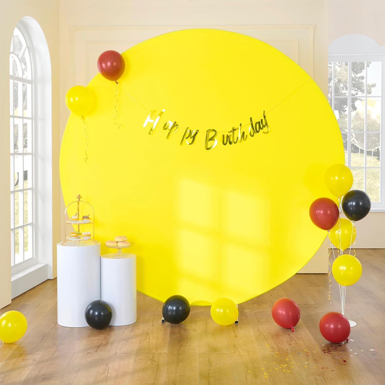 Amazon.com : NSSONBEN 7.2ft Yellow Round Backdrop Cover for 7ft/7.2ft ...