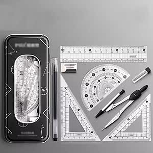Amazon.com: Drafting Compasses Math Geometry Kit Set, 8 Pieces with ...