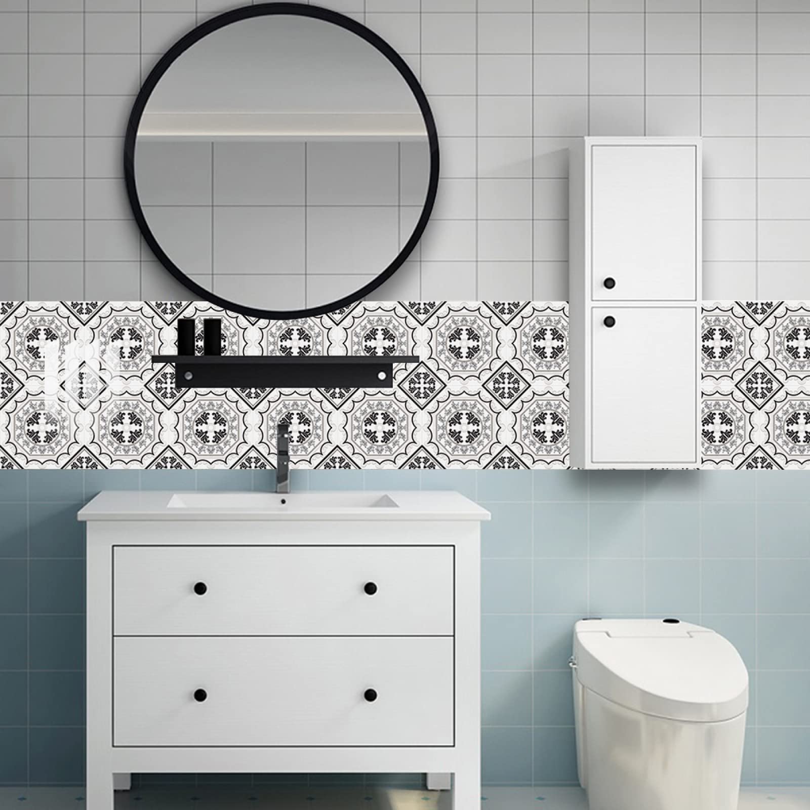 Kitchen Bathroom Ceramic Wall Tile Self Adhesive 145mm Cut Smart Tiles