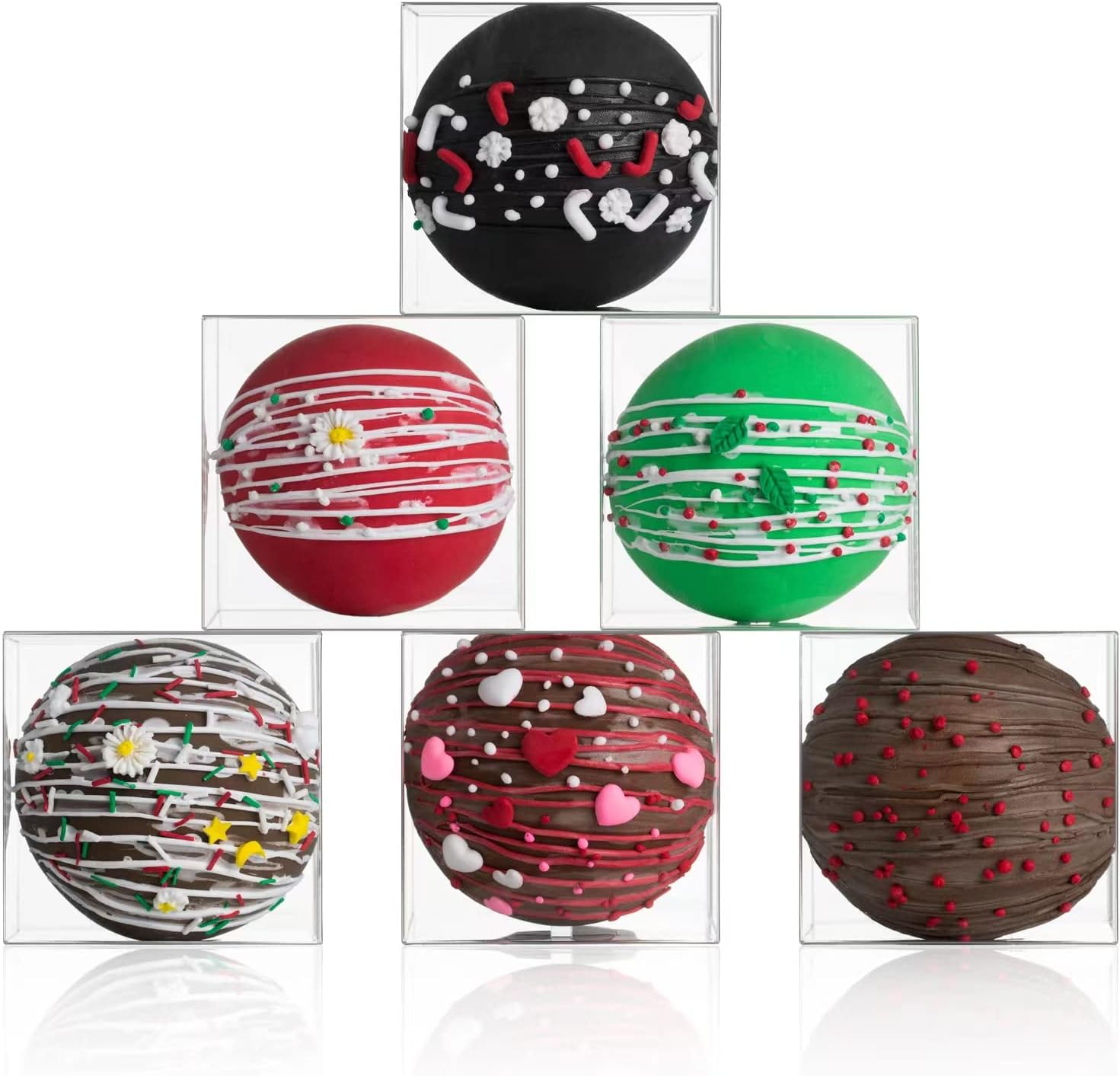 Amazon.com: RomanticBaking 100 Pack 3x3x3 Inch Clear Hot Chocolate Bomb ...