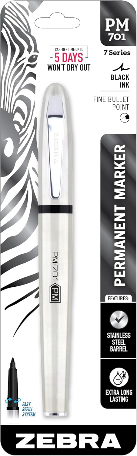 Zebra Stainless Steel marcador permanente, Negro, 1, 1 : Amazon.com.mx ...