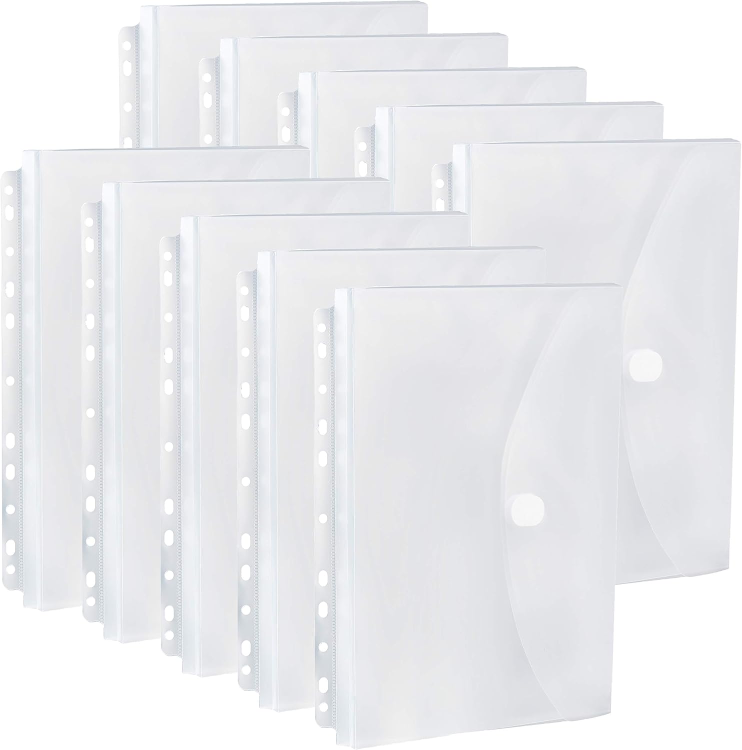 FANWU 10 Pack Expandable Poly Binder Pocket, 3/4-inch Gusset, Letter ...