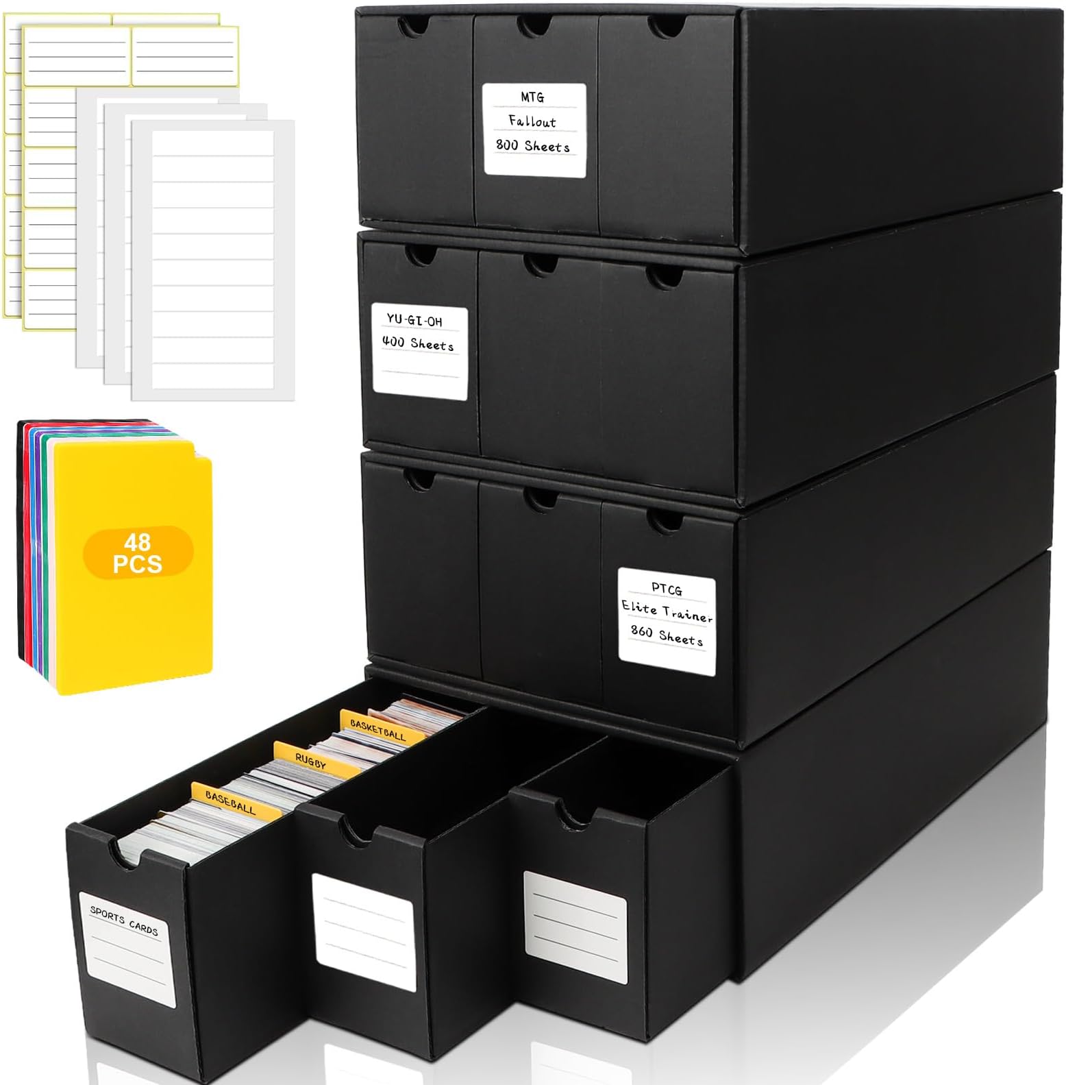 Amazon.com: BCW Card House Storage Unit with 12-800 CT Boxes | Trading ...