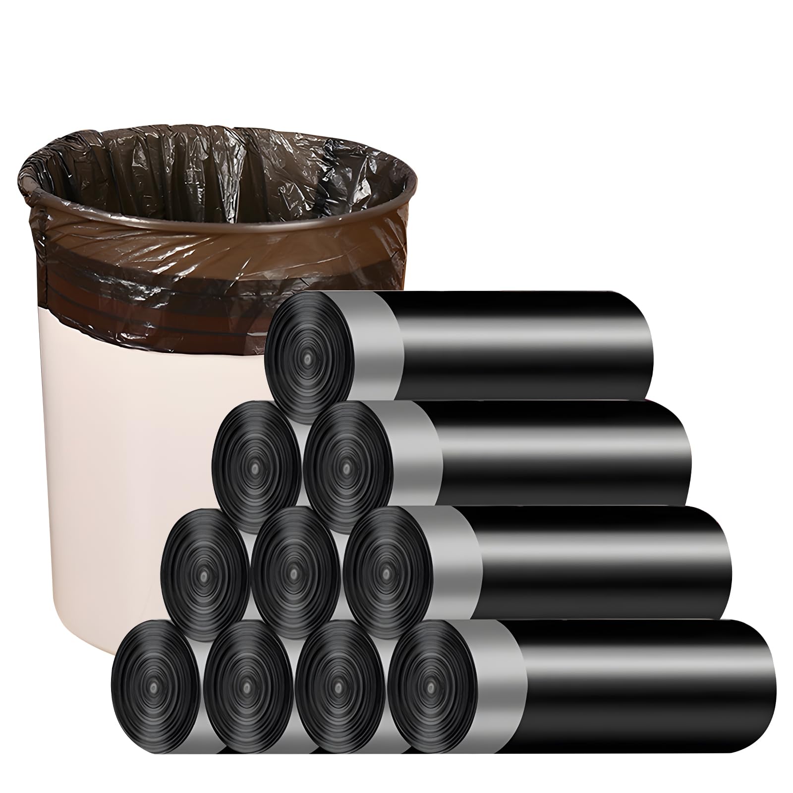 Amazon.com: Drawstring 4 Gallon Trash Bags, Individual Unscented Small ...