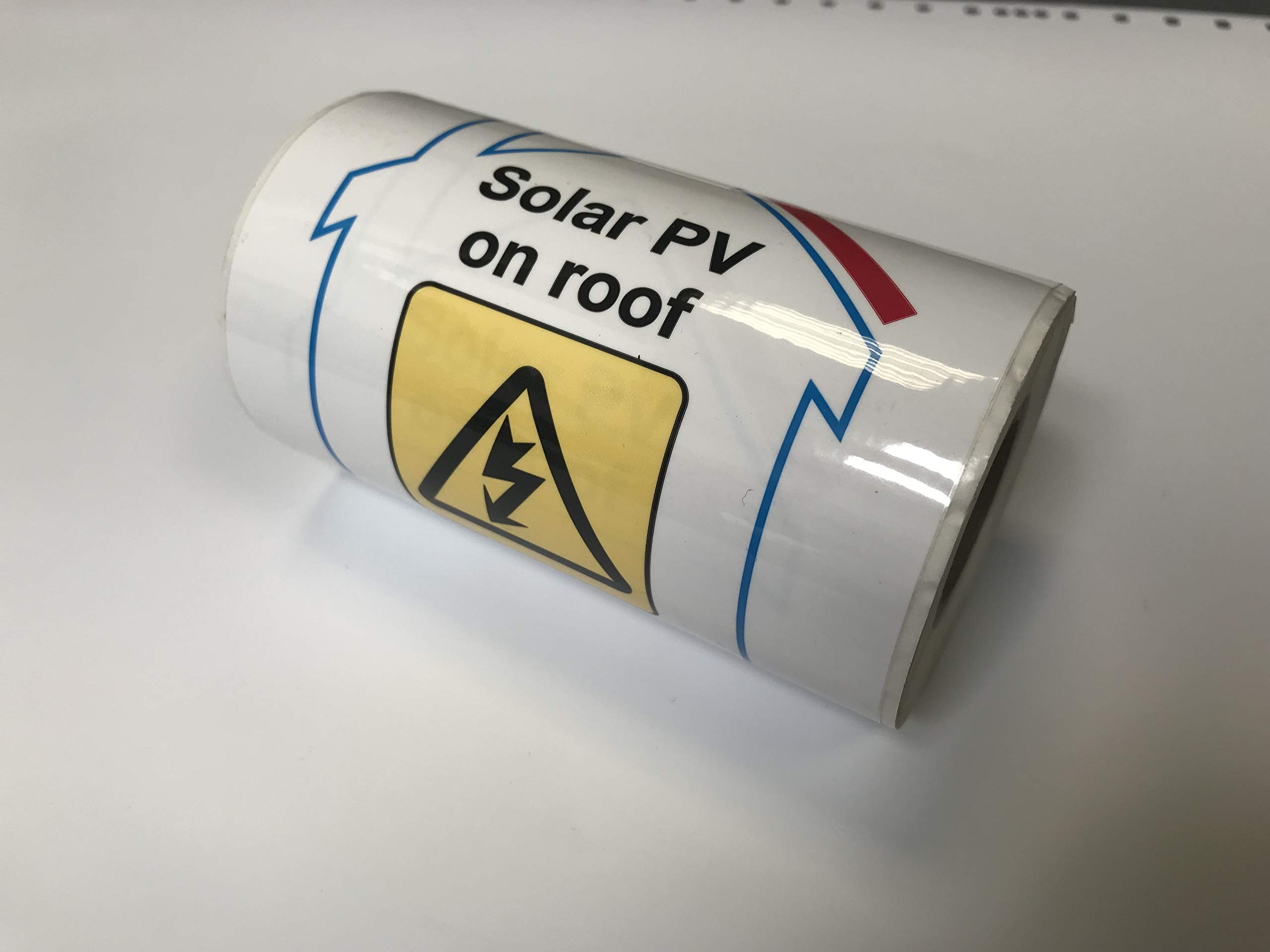 Buy Warning Signs - OVER LAMINATED SOLAR PV ON ROOF - S/A VINYL - 100 ...