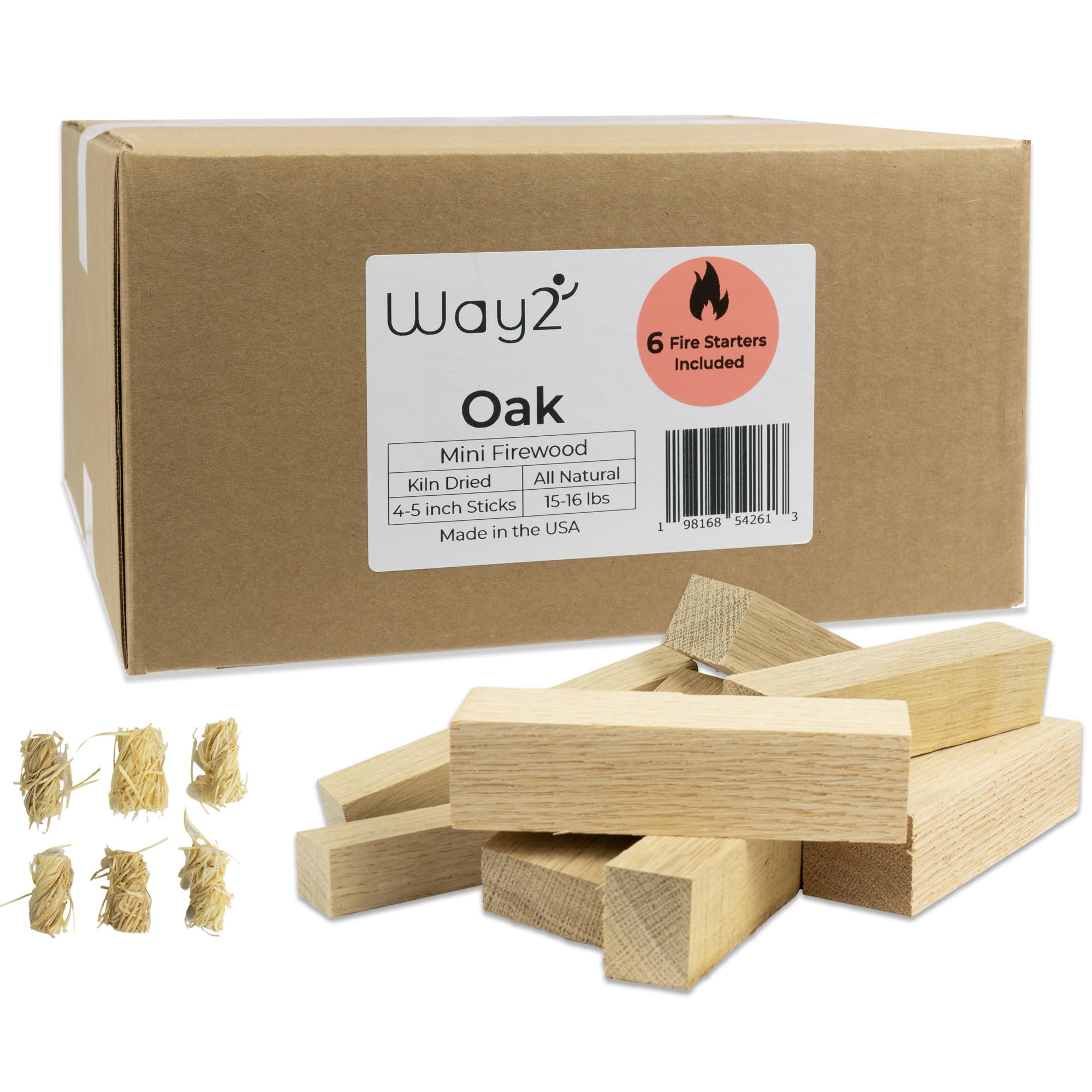 Amazon.com : Kiln Dried Oak Wood | 15-16 lbs | 4-inch Mini Firewood ...