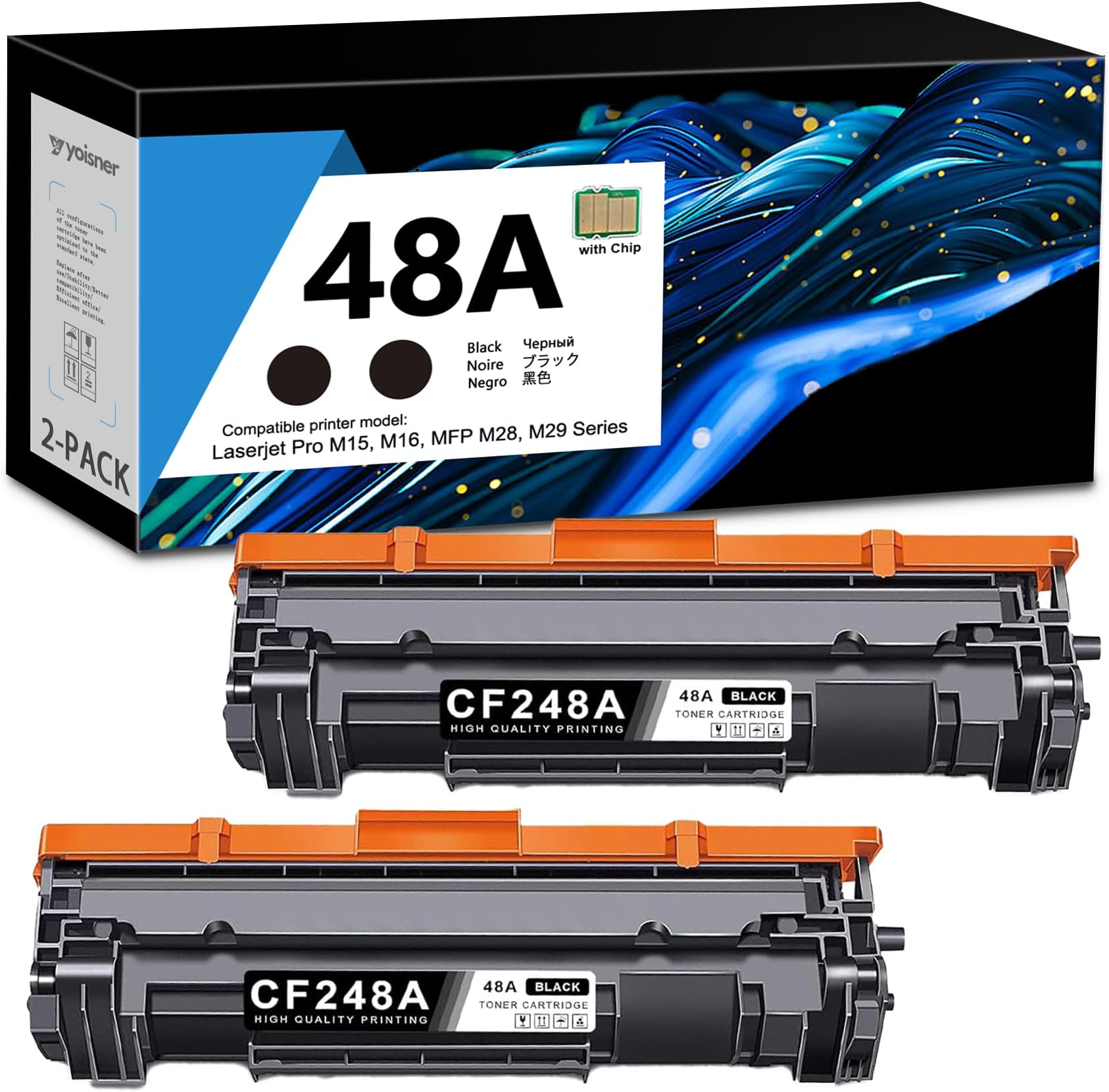 Amazon.com: 48A CF248A Toner Cartridge Black 2-Pack with CHIP: 48A ...