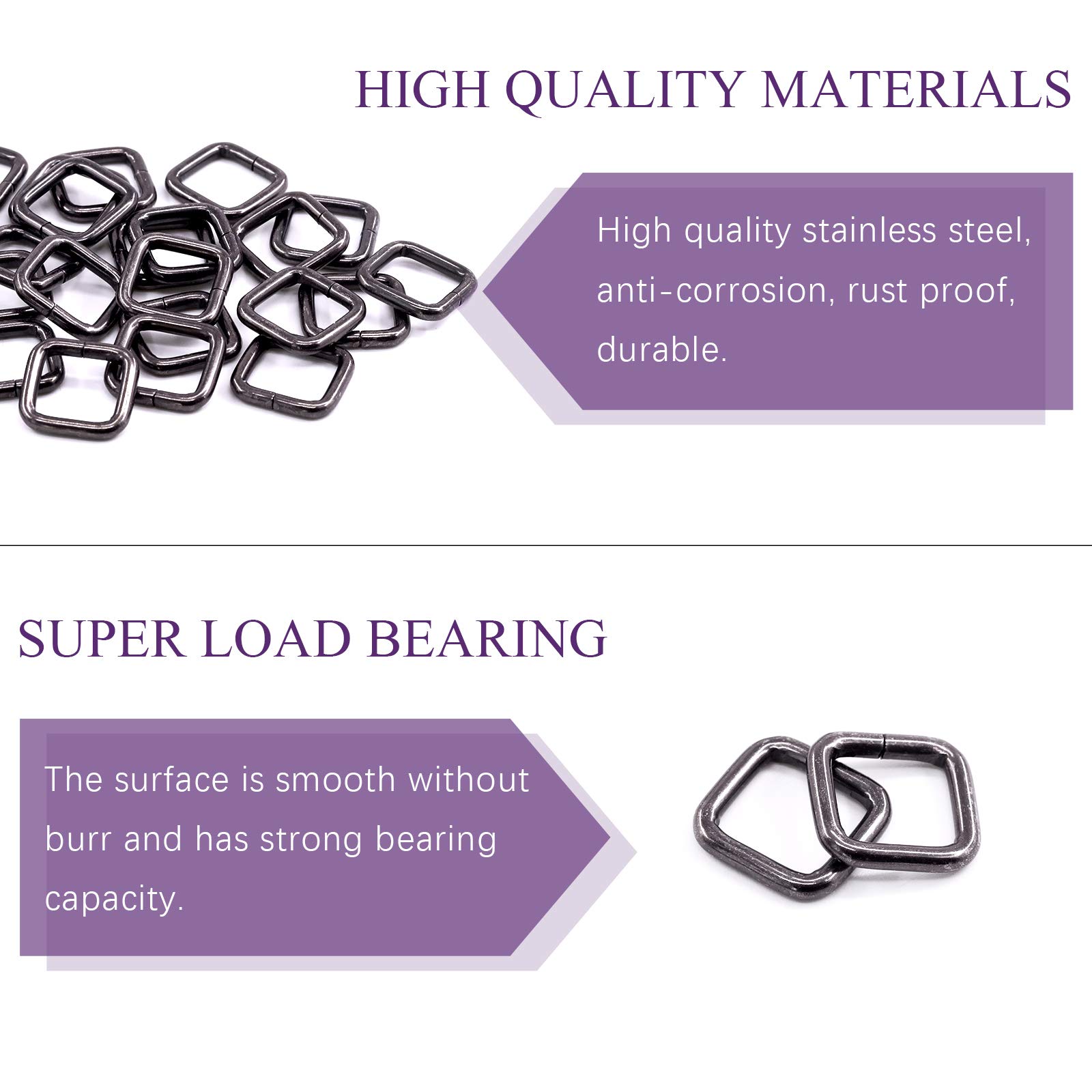 Snapklik.com : Swpeet 60Pcs 1/2 Inch - 13mm Gun-Black Metal Rectangle ...