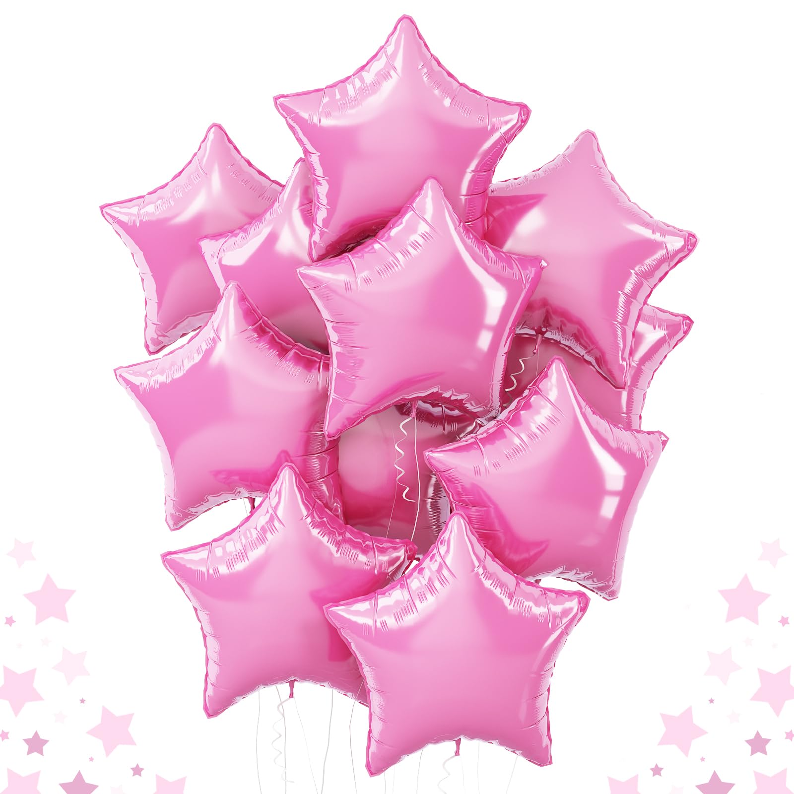 Amazon.com: Pink Star Foil Balloons, 18 Inch Light Pink Aluminum Foil ...