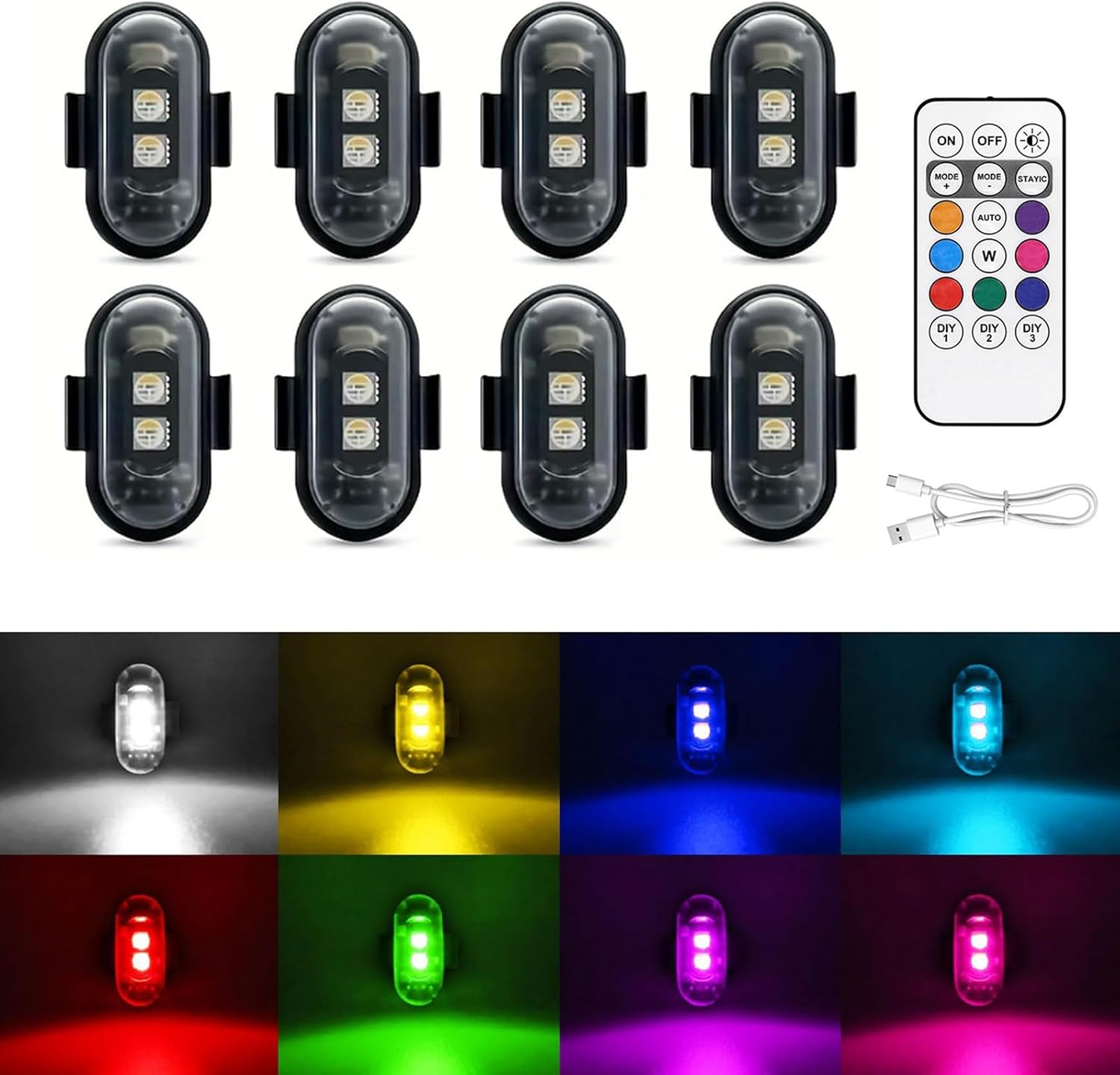 Amazon.com: Remote Control Strobe Light,Wireless LED Lights Interior ...
