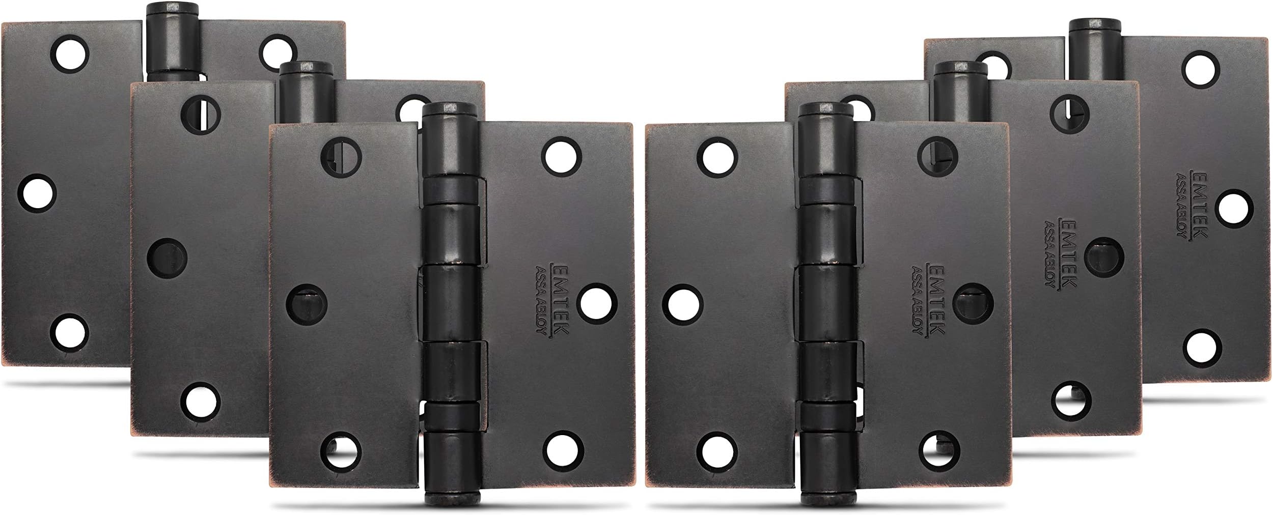 Emtek Hardware Steel Heavy Duty Hinges, Ball Bearing, Pack of 6, Square ...