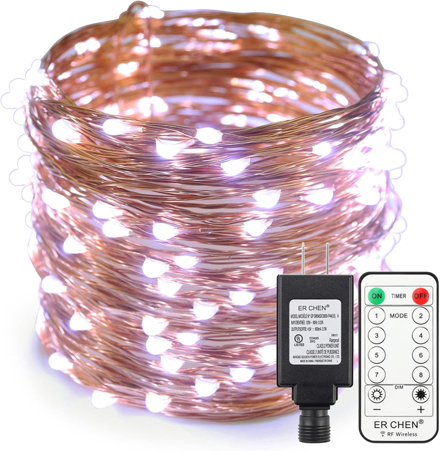 ER CHEN 66ft Led String Lights, 200 Led Fairy Starry Lights on 20M ...