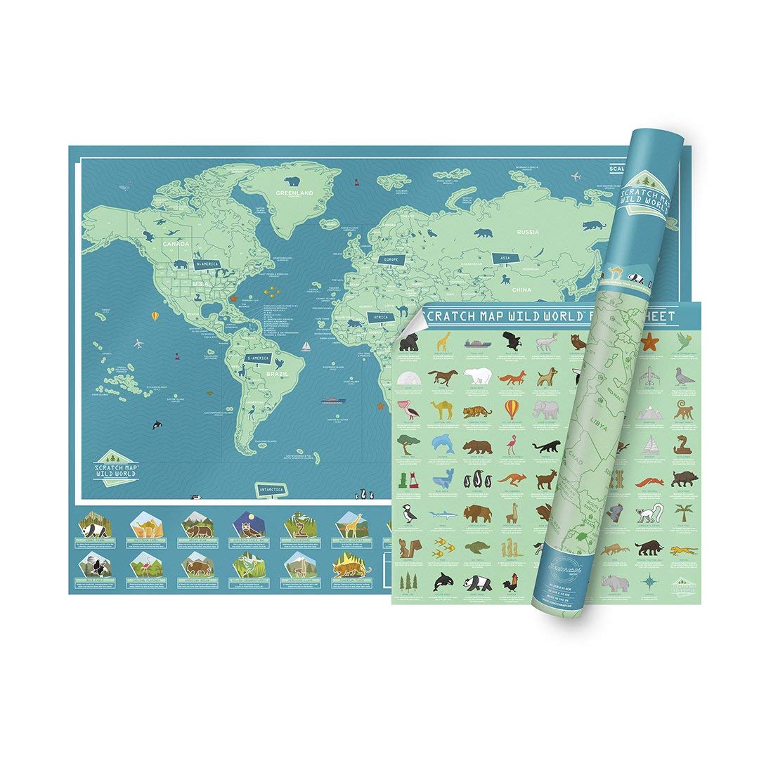Scratch Map For Kids Wildlife Education Scratch Off Map Facts ...