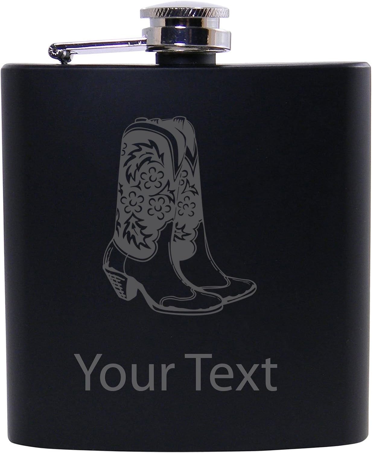Amazon.com | Personalized Custom Cowgirl, Cowboy Boots Black Stainless ...