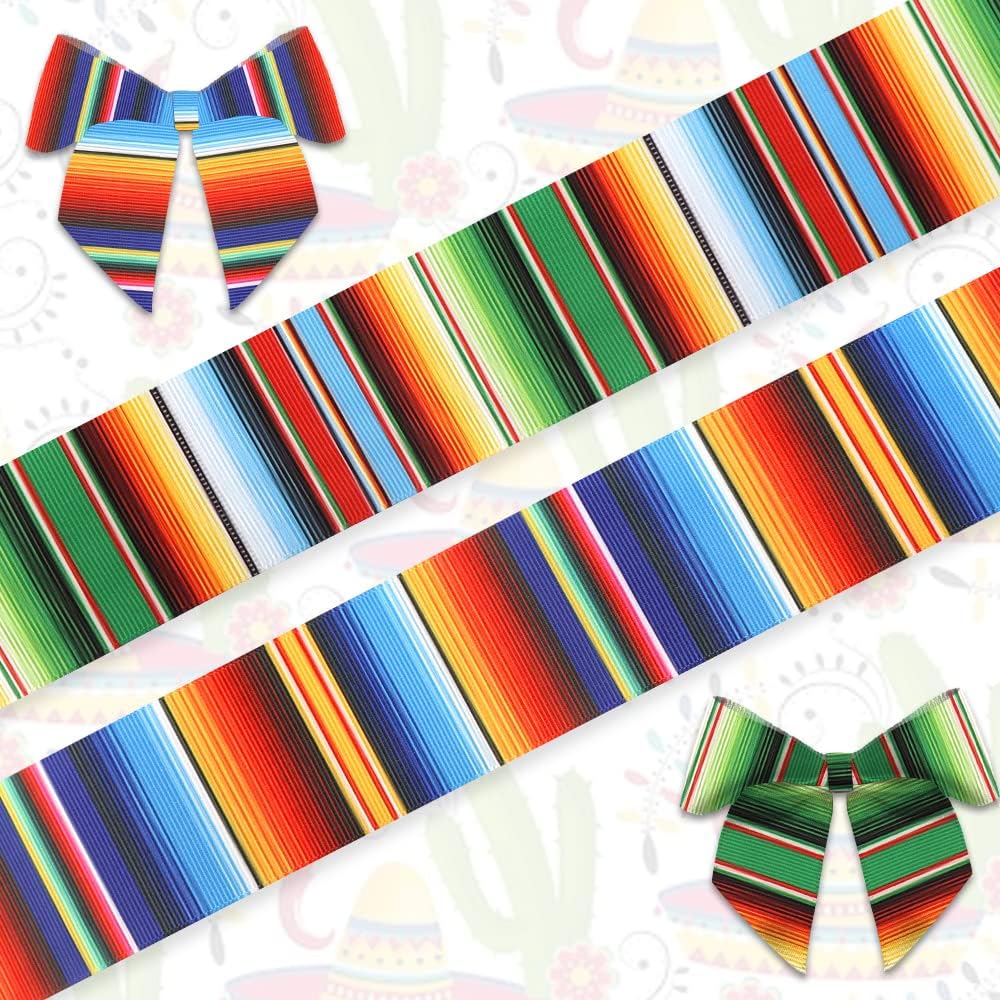 Amazon.com: 2 Pieces 1.5" Wide Mexican Fiesta Ribbons Colorful ...