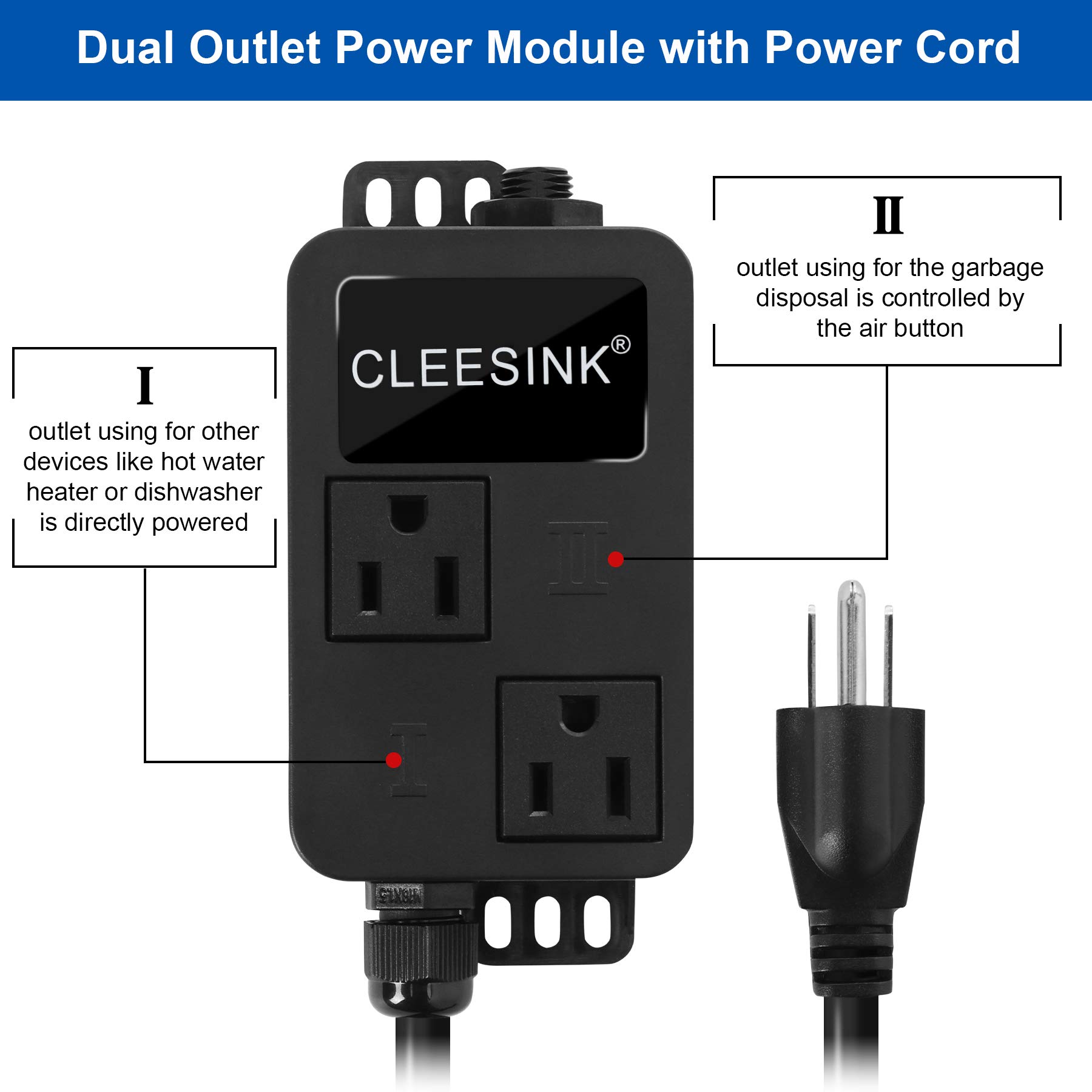 Snapklik.com : Garbage Disposal Air Switch Kit Dual Outlet Sink Top ...