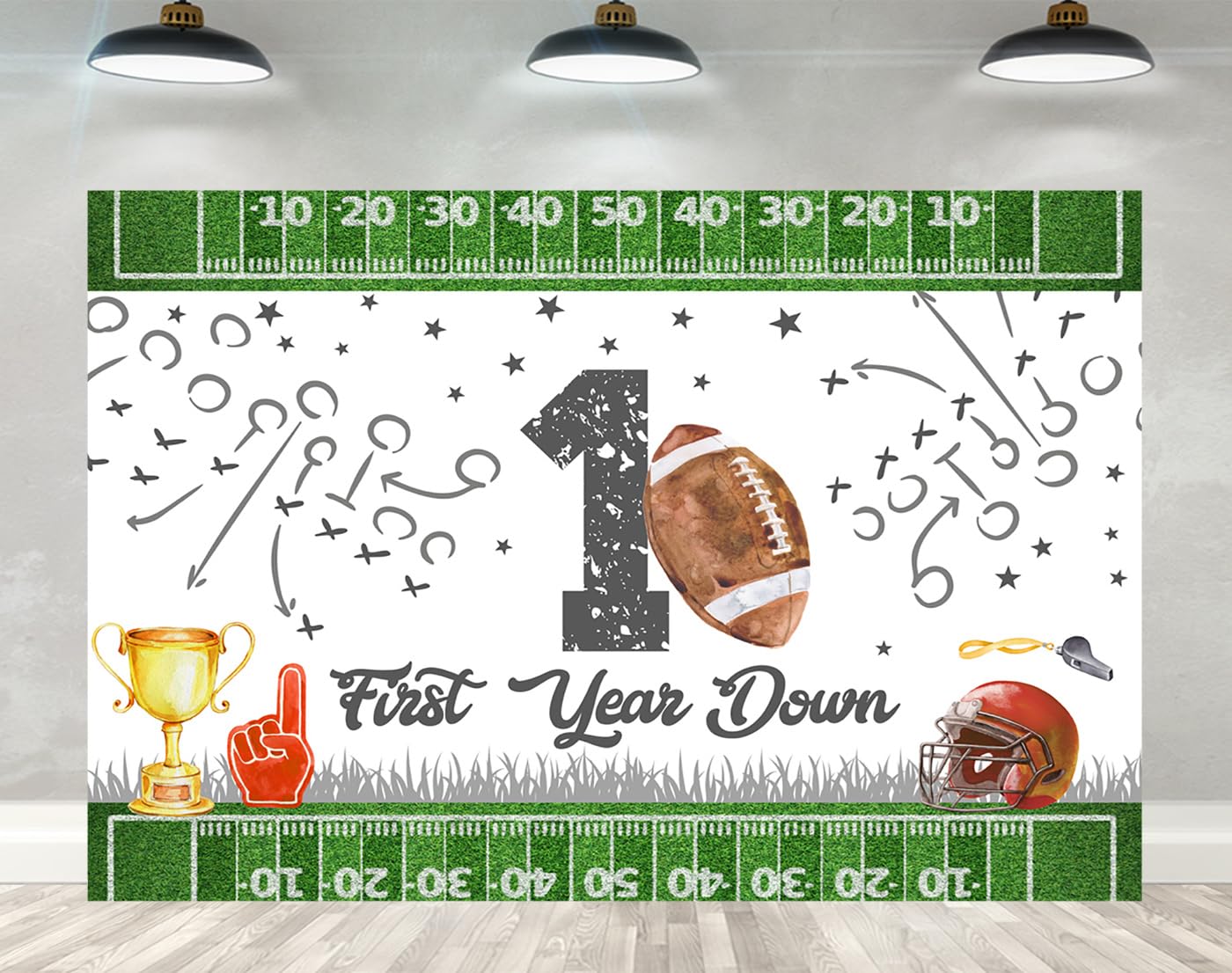 Amazon.com : Ticuenicoa 5×3ft Touchdown Birthday Backdrop First Year ...