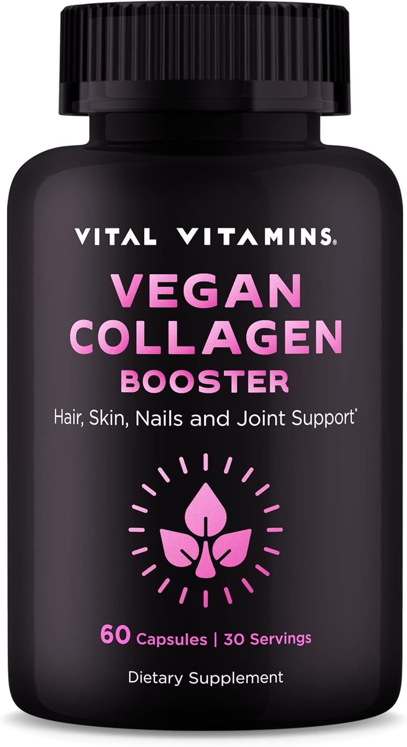 Amazon.com: Vital Vitamins Vegan Collagen Booster – w/Hyaluronic Acid – Supports Hair, Skin ...