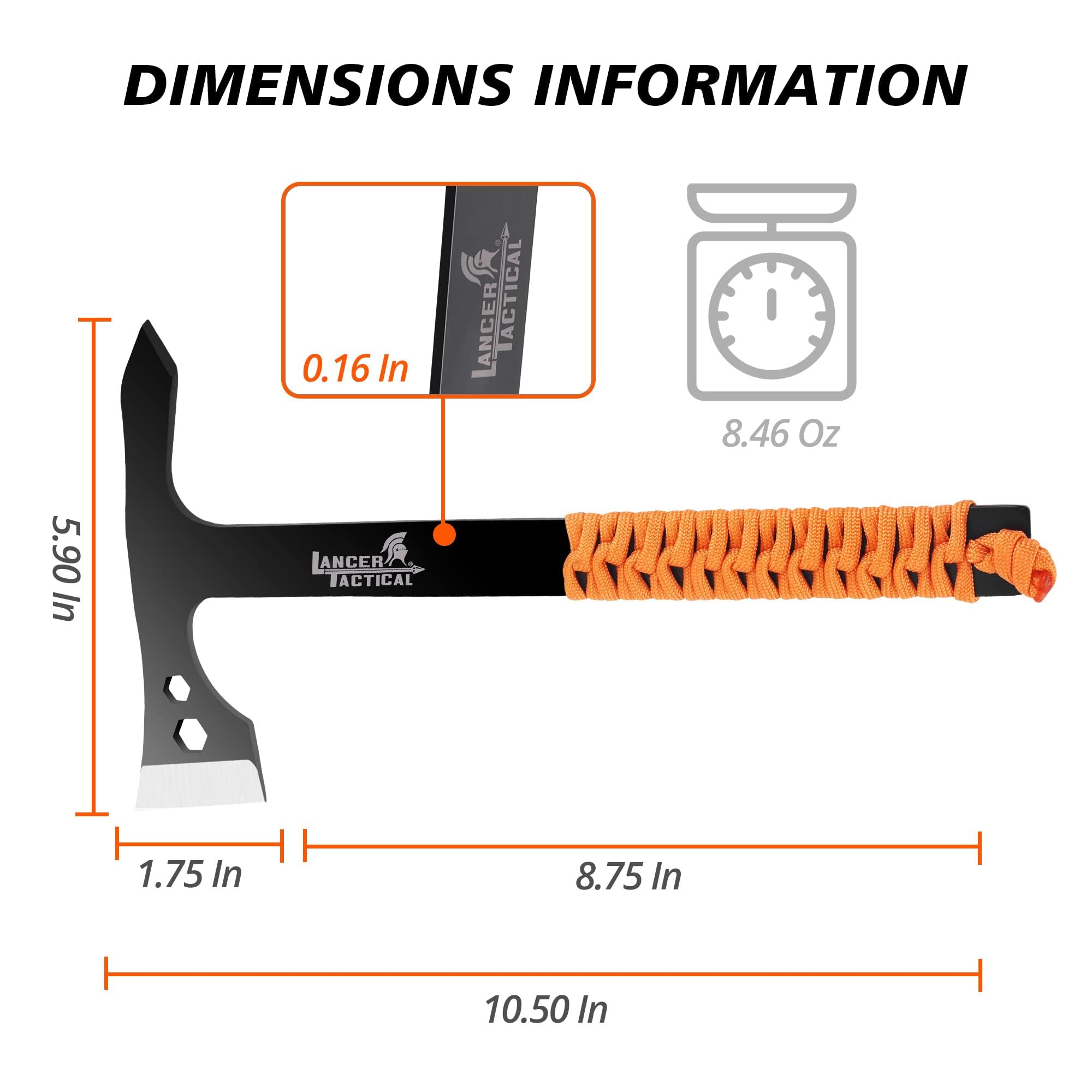 Snapklik.com : LANCERGEAR Throwing Axes Tomahawks, 10.5" Full Tang Axe ...