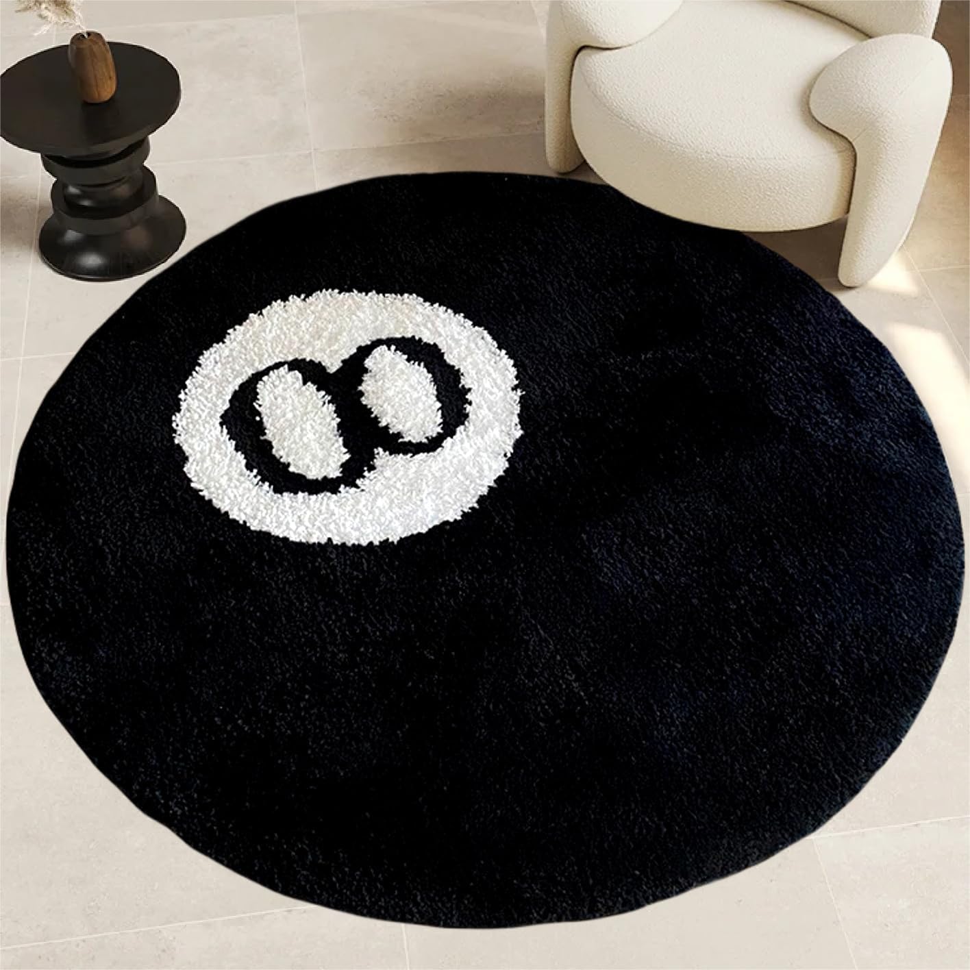 Cecailin® 8 Ball Rug,39 inch/100cm 8 Ball Decor,Fluffy Rug,Double ...