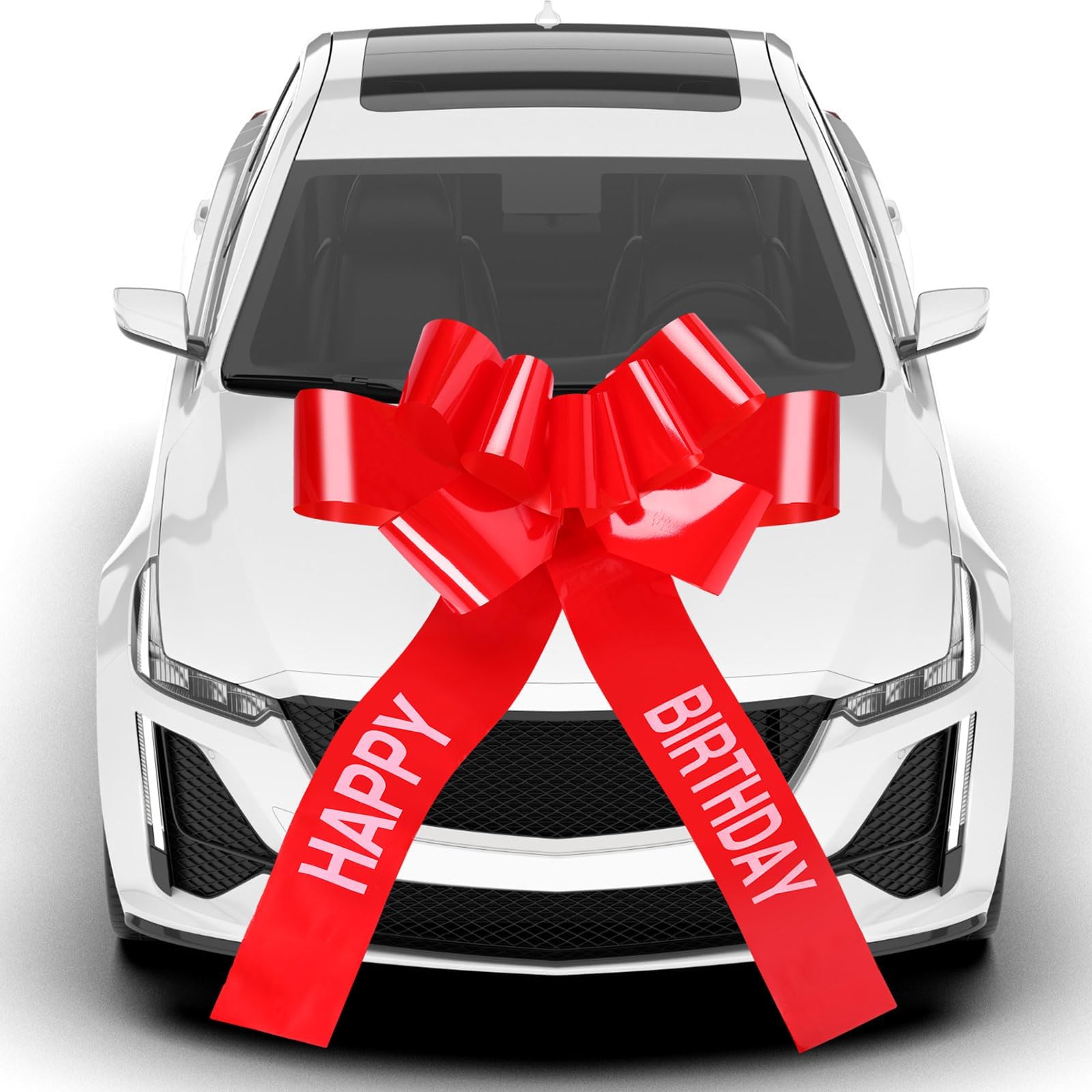 Amazon.com: Zeyune 2 Pcs Giant Birthday Car Bow Big Red Happy Birthday ...