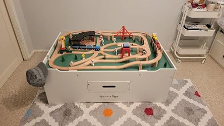 Amazon.com: Melissa & Doug Deluxe Wooden Multi-Activity Play Table for ...