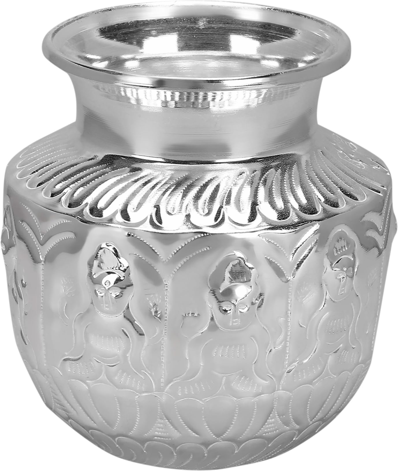 Sigaram 5X4.5 Inch Asta Lakshmi Kalash for Pooja Decor K4126 Copper ...