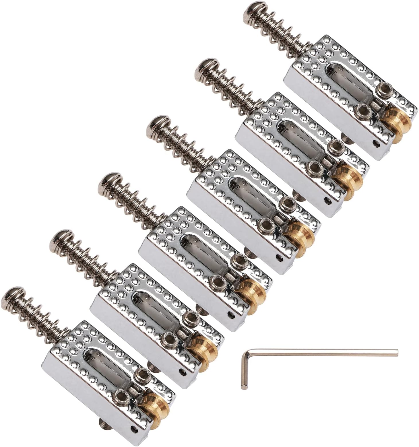 Amazon.com: Alnicov Electric Guitar Saddle,Guitar 6 Roller Bridge ...
