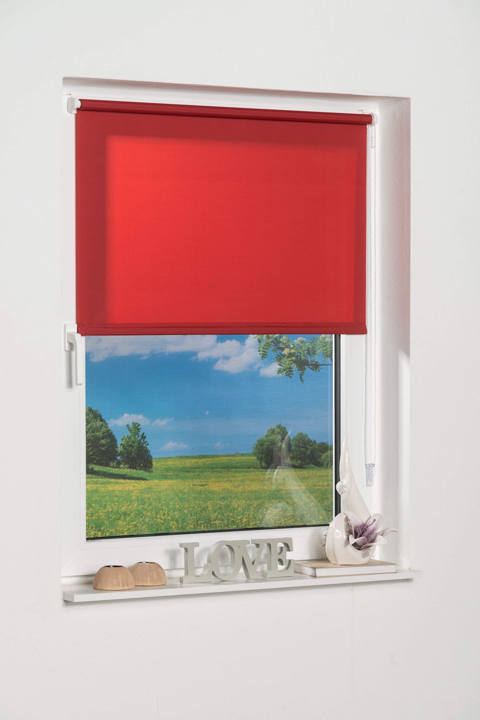 Khome Side Pull Roller Blind, Polyester, red, B80 x H150 cm : Amazon.co ...