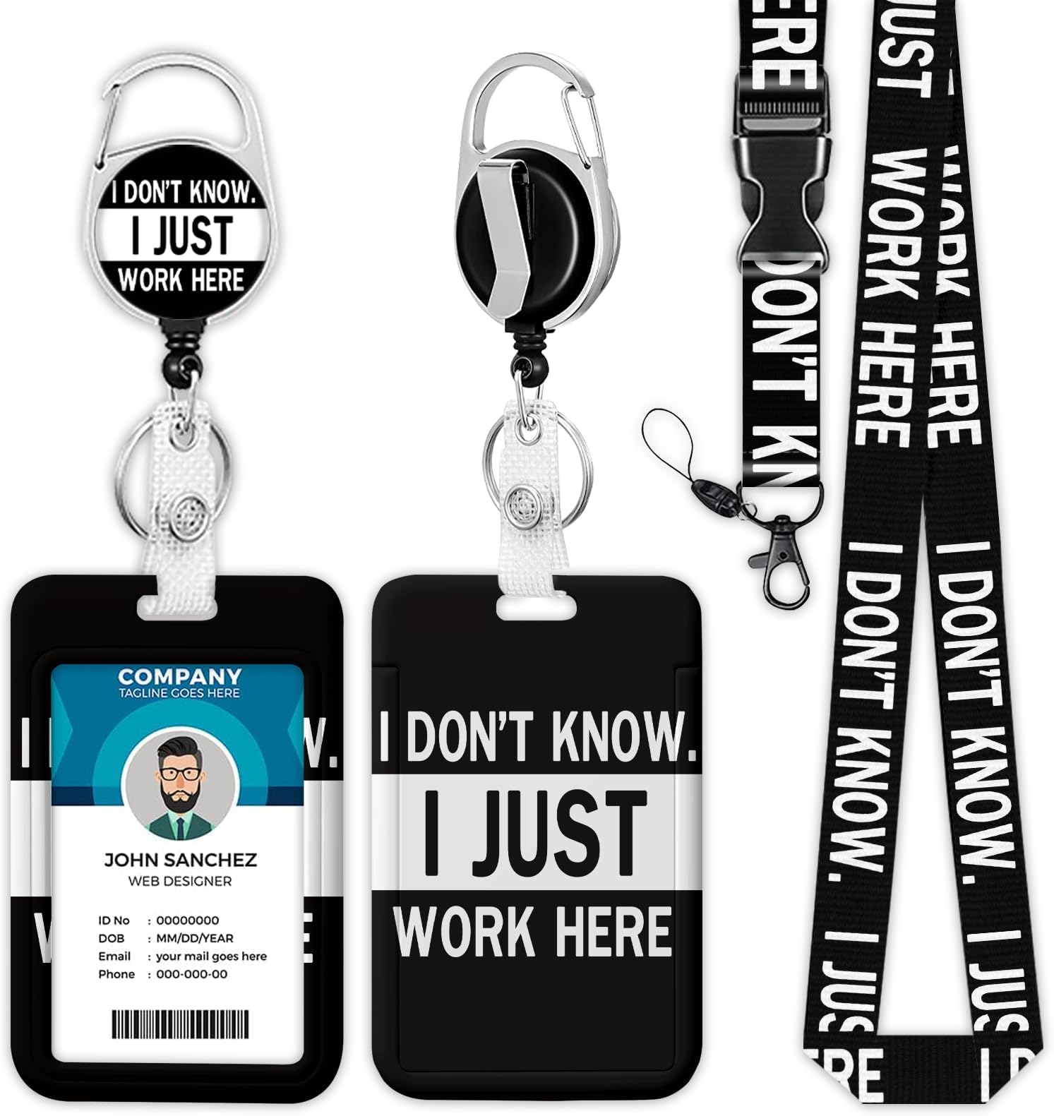 Amazon.com : Retractable Badge Reel - I Don't Know I Just Work Here ...