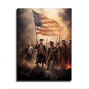 Amazon.com: Canvas Wall Art Review America Revolutionary War Poster ...