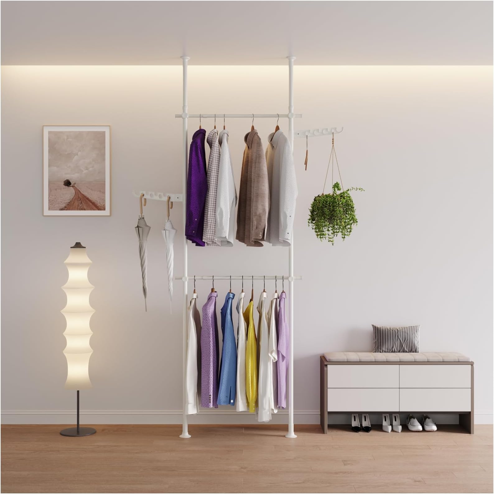 Amazon.com: JAOTREL Coat Rack, Telescopic Free-Standing Clothes rack ...