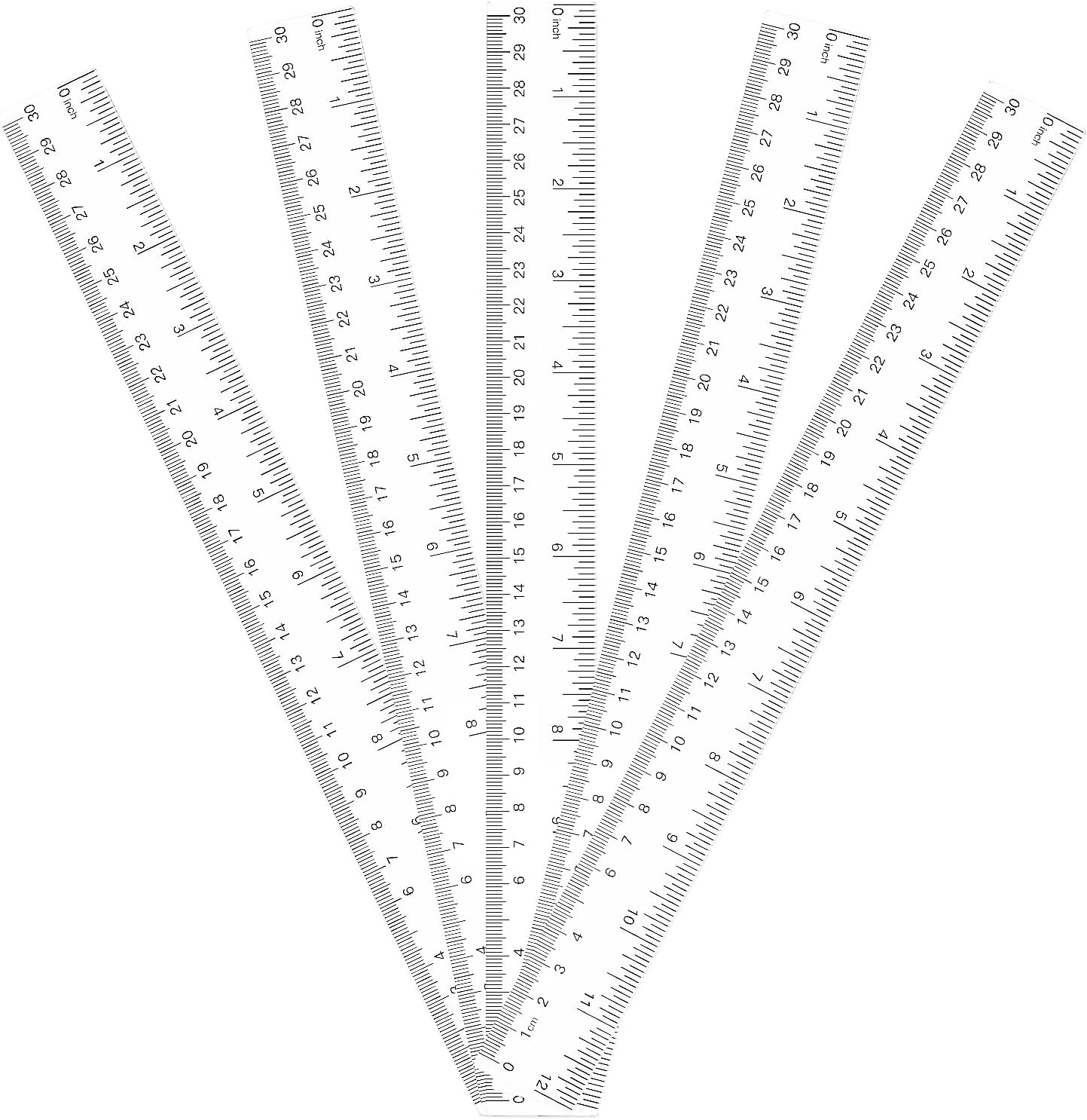 Clear Rulers,Plastic Ruler 12 inch Straight Ruler with Centimeters and ...