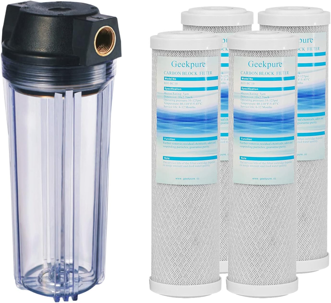 Amazon.com: Geekpure 10-Inch Whole House Water Filter System with Clear ...