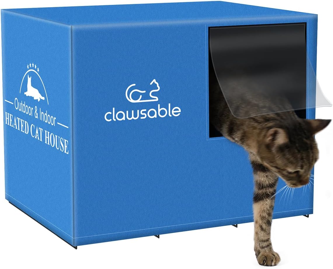 EEKKII Large Size Heated Cat House for Outdoor Cats in Winter, Elevated ...