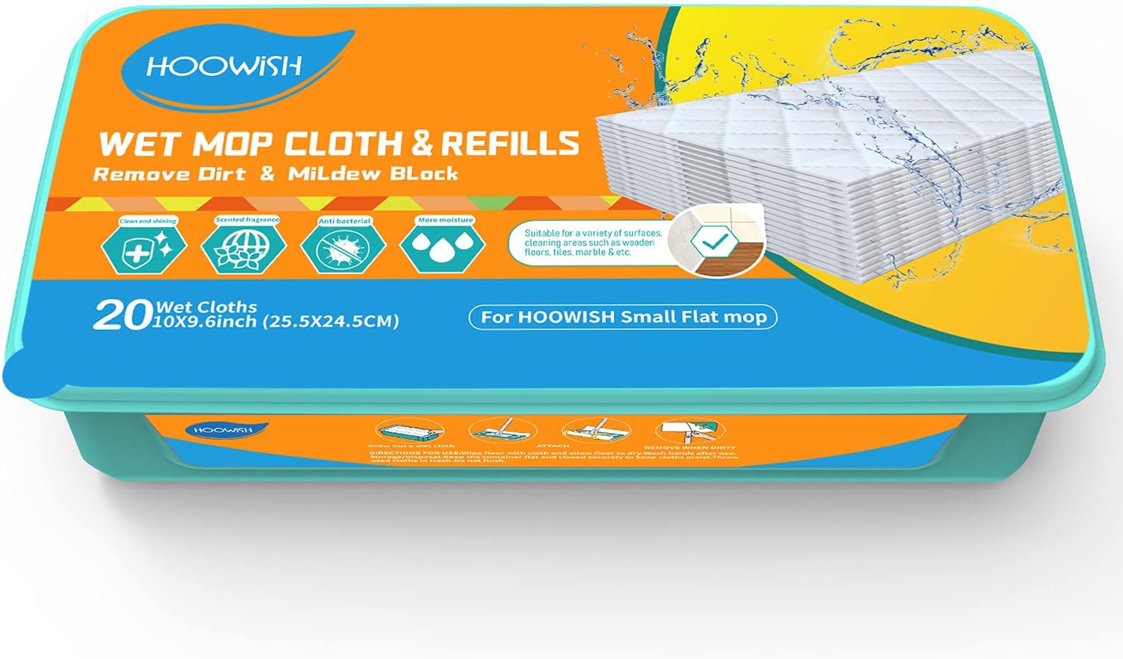 Amazon.com: Amazon Basics Wet Mopping Cloth Refills, 24 Count, Pack of ...