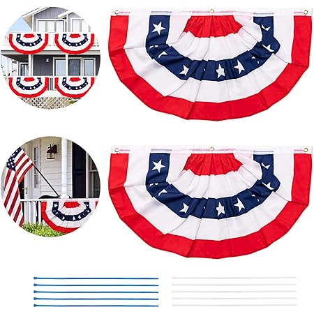 Amazon.com : Iconikal USA American Flag Bunting, 4 x 2-Feet, 3-Pack ...
