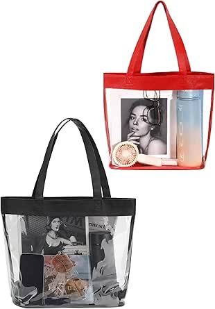 Amazon.com: SeBUCUOO Red Clear Bag for Stadium Events Clear Bag 12x12x6 ...