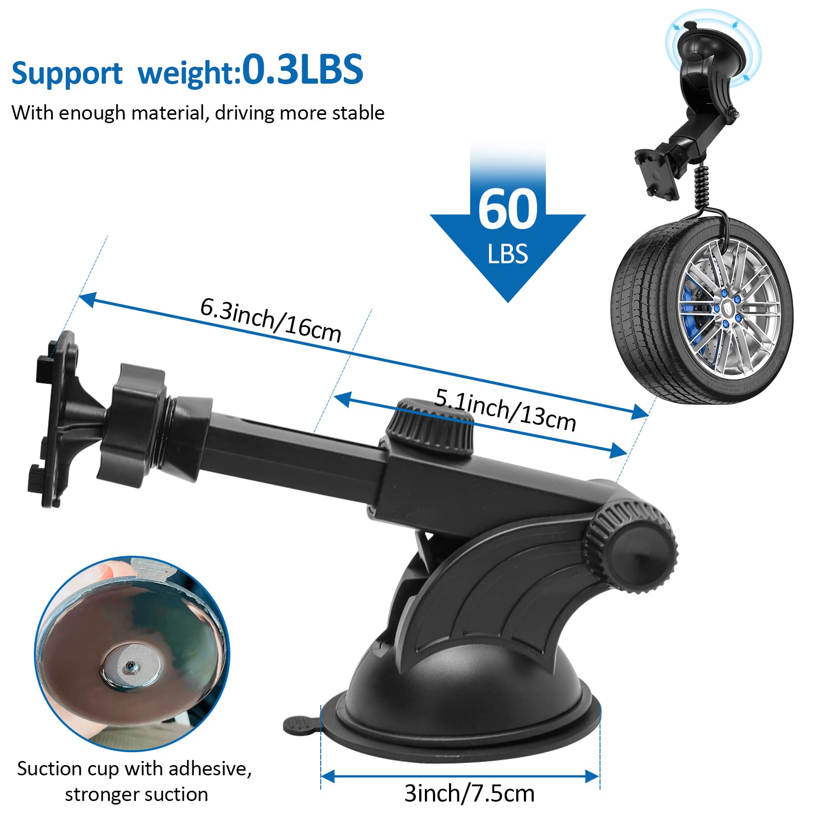 Snapklik.com : CAPURIDE Car Audio Receiver, Replacement Suction Cup ...