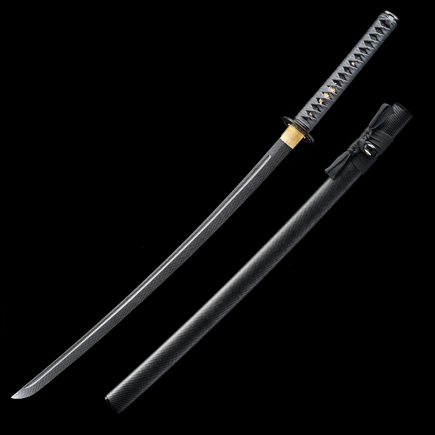 Amazon.com : TRUEKATANA Practice Katana Sword, Handmade Aluminum Gray ...